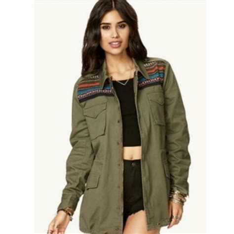 Iris Jackets And Coats Iris Army Green Utility Jacket Sz S Poshmark