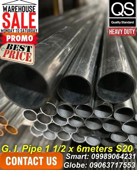 G I Pipe 1 1 2 X 6meters S20 7kg Scaffolding Pipe Fence Tube