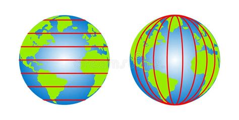 Latitude And Longitude Diagram Of Earth Stock Vector Illustration Of
