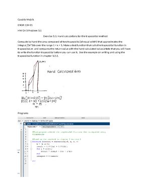HW CH3 Prob 3 Matlab Programming Homework ENGR 124 Cassidy Wojcik ENGR 124 HW CH 3