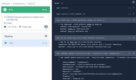 Continuous Deployment To Lambda Function Using Bitbucket Pipeline By