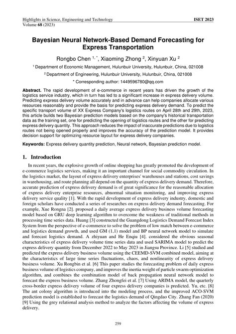 Pdf Bayesian Neural Network Based Demand Forecasting For Express