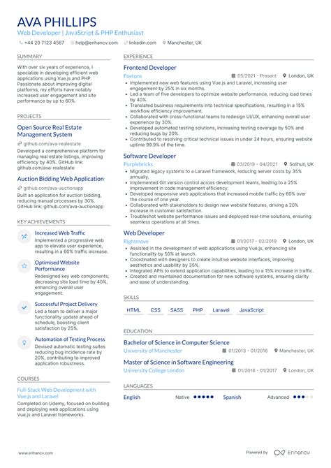Full Stack Developer Cv Examples And Guide For 2025