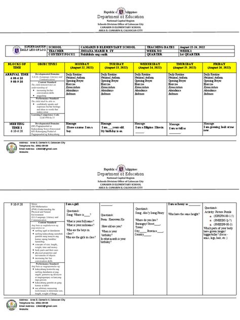 Q1 Week1 Dll 2022 2023 Pdf Cognition Linguistics