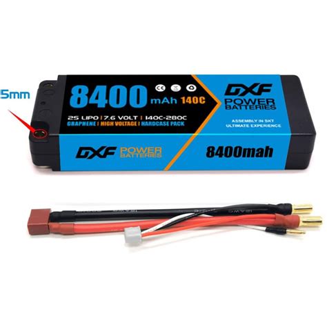 2x Dxf 2s Lipo Batería 76v Hv 8400mah 140c Estuche Rígido Batería Con