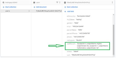 How To Store List Dynamic Field Data To Existing Collection On Firebase