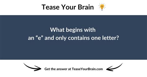 Begins With E Riddle Tease Your Brain