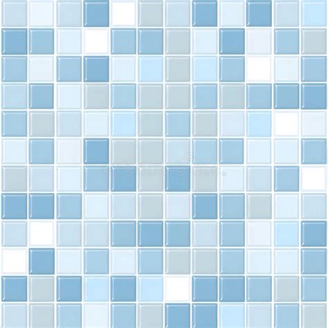 Seamless Light Blue And White Square Tile Mosaic Pattern Stock