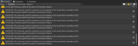 textmeshpro warnings in console r unity