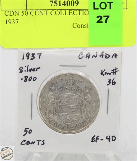 Cdn 50 Cent Collection Silver 1937