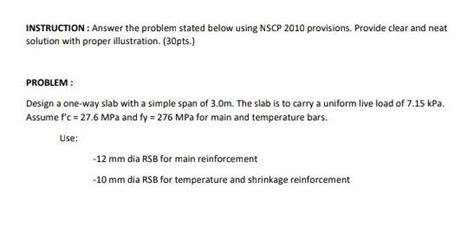 Solved Answer The Problem Stated Below Using NSCP Chegg Com
