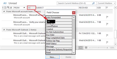 Add And Remove Columns In Outlook Microsoft Outlook Undefined