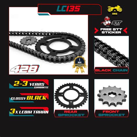 Black Set 428 Lc135 Es Lc135 V1 V2 V3 V4 V5 V6 V7v8 Yamaha Stt Mdh Sprocket Black Set 428 Lc135 Es Lc135 V1 V2 V3 V4 V5 V6 V7v8 Yamaha Stt Mdh Sprocket