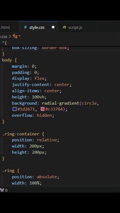 Amazing Rings Animation In Html Css And Javascript Shorts Coding