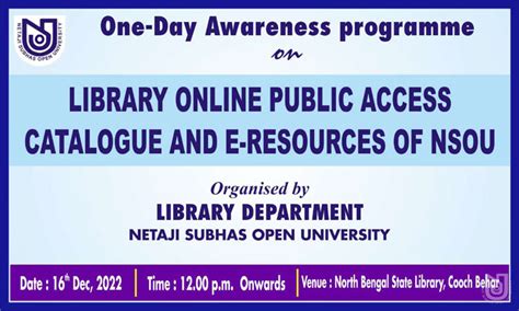 Nsou Photo Gallery One Day Awareness Programme On Library Online