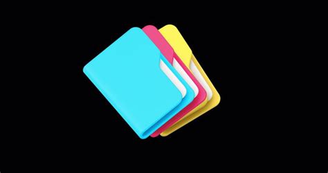 file folder stack with document datum archive 3d animation with alpha
