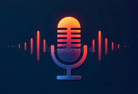 Gradient Microphone With Sound Waves A Vibrant Audio Design Stock Illustration Illustration