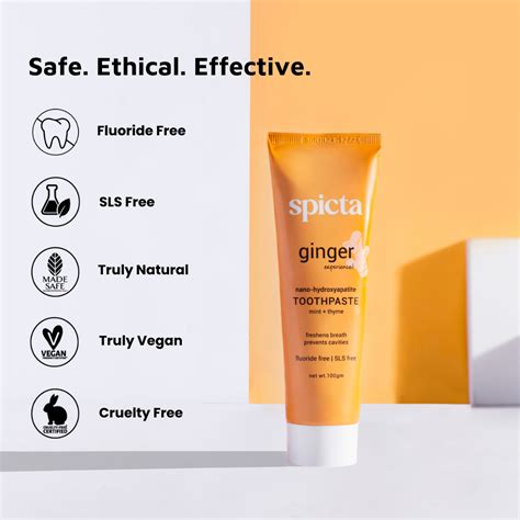 Spicta Ginger Mint Toothpaste Natural Fluoride Free Sls Free Best Organic Toothpaste In India