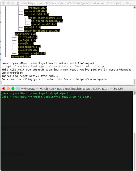 react native in terminal suddenly not working stack overflow