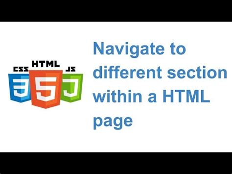 Navigate To Different Section Within A HTML Page YouTube