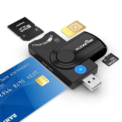 Rocketek Smart Card Reader 4 In 1 Usb Sim Card Adapter Identiv Credit Id Cac Card Reader