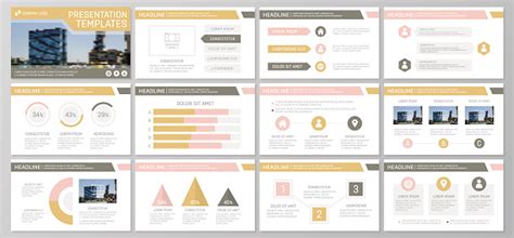 노란색과 갈색 요소 다목적 프레 젠 테이 션 템플릿 슬라이드 그래프와 차트에 대 한 설정 합니다 전단지와 전단지 기업 보고서 마케팅 광고 연례 보고서 책 표지 디자인 0명에