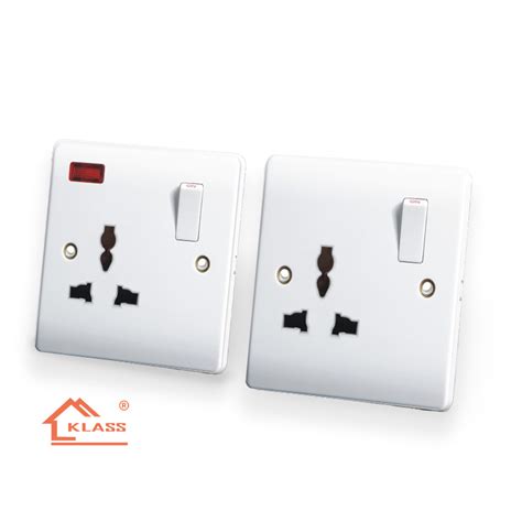 Big Button Stainless Steel Electric Power Socket Bakelite Switch And Socket Wall Switch And