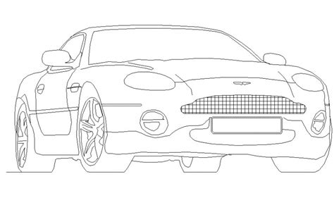 drawing of 3d view of car block autocad file