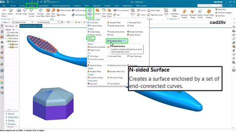Nxsurfacemodeling N Sided Surface N Sided Surface In Nx Nxtutorials Nx Cad Cad2liv