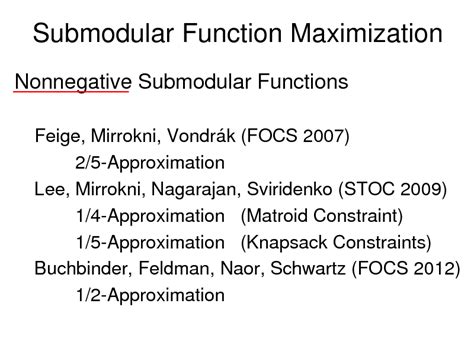 Submodular Optimization And Approximation Algorithms Satoru Iwata