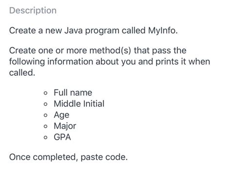 solved description create a new java program called mylnfo