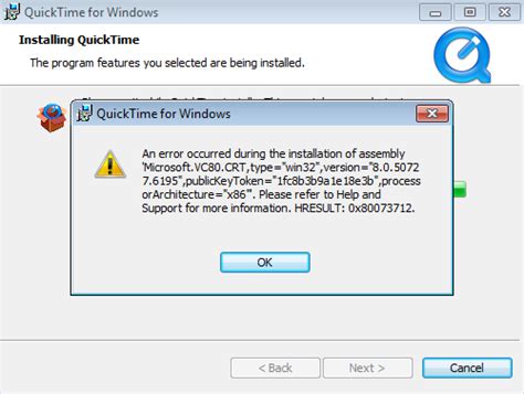 i cant install quicktime to do my tf2 replay saves please help me