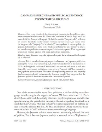 19 Election Speech Examples Pdf Examples