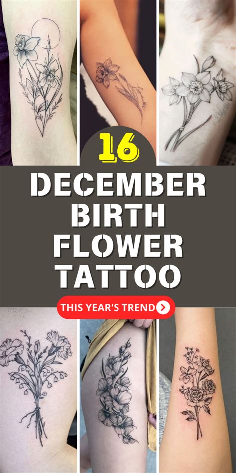 December Birth Flower Tattoo Ideas Meaningful Narcissus And Holly