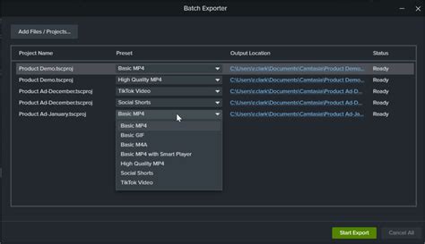 batch export videos camtasia tutorial