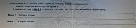 Solved In The Context Of C And The Switch Construct