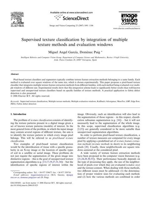 pdf supervised texture classification by integration of multiple