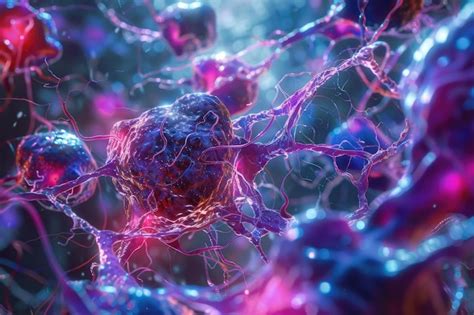 Premium Photo A Colorful Image Of A Cell With A Purple Blob In The Middle