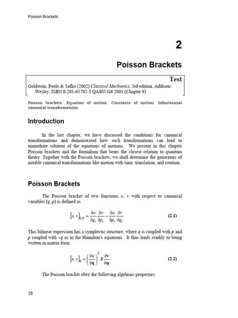 Poisson Brackets Pdf