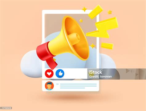 소셜 미디어가 있는 시끄러운 스피커가 발표합니다 속보 개념입니다 3d 벡터 일러스트 레이 션 0명에 대한 스톡 벡터 아트 및 기타 이미지 Istock