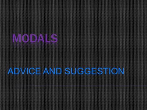 Class Modals Ppt