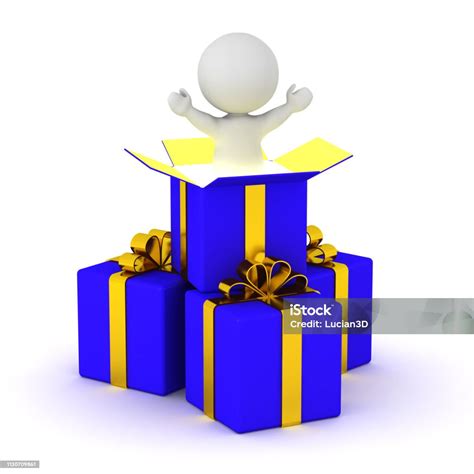 선물 상자 안에 서 3d 캐릭터 3차원 형태에 대한 스톡 사진 및 기타 이미지 3차원 형태 남자 루마니아 Istock