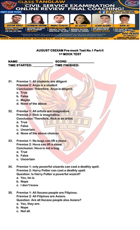 Pre Mock Part Ii August Csexam Pre Mock Test No Part Ii 1 St Mock