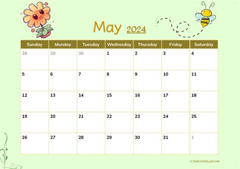 May 2024 Calendar Template Download Printable Pdf Templateroller
