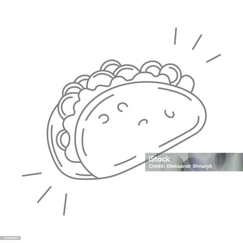 Burito Color Icon Vector Isolated On White Background Line Art Editable Stroke Stock