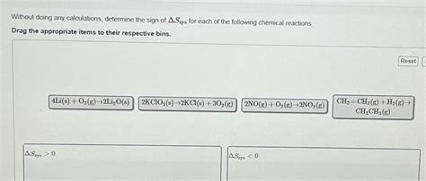 Solved Without Doing Any Calculations Determine The Sign Of