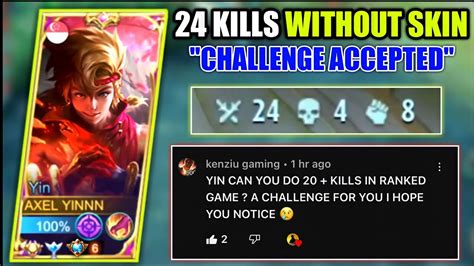 Yin 20 Kills Challenge With No Skin In Solo Rank Yin Best Build