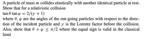 solved a particle of mass m collides elastically with