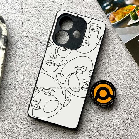 Oppo A3 2024 Girls Line Art Series Premium Printed Glass Soft Bump