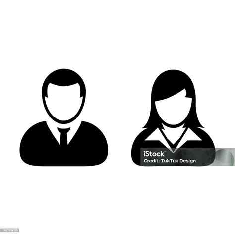 프로필 아이콘 벡터 남성과 여성 사용자 아바타 기호 플랫 컬러 글리프 픽토그램 기호 비즈니스용 경영자에 대한 스톡 벡터 아트 및 기타 이미지 Istock